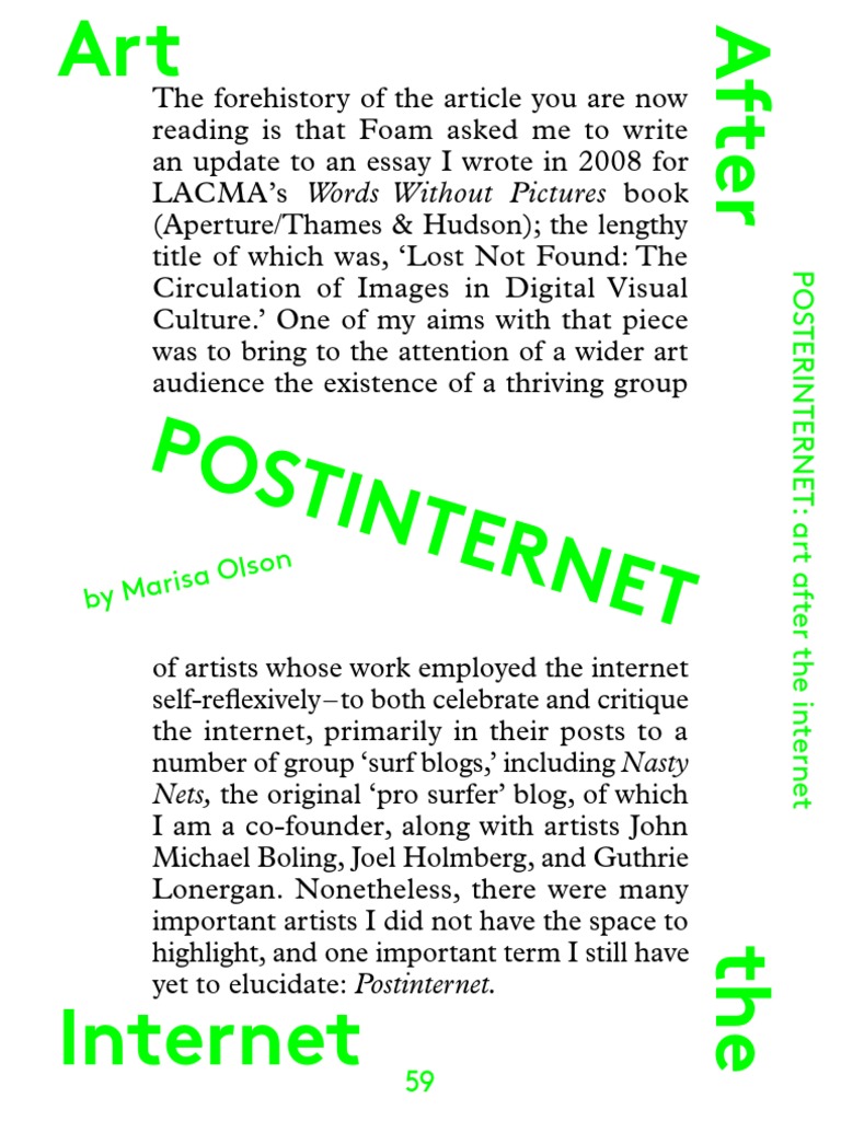 POSTINTERNET Art After The Internet | PDF | Internet