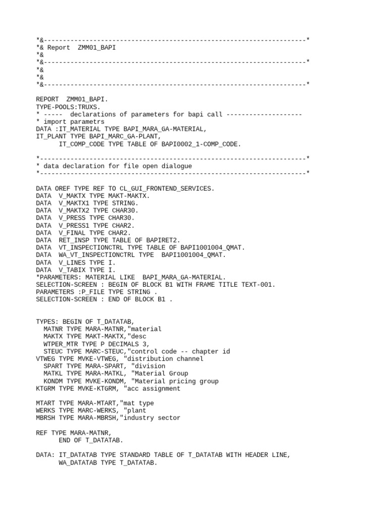 mm01 Bapi | PDF | String (Computer Science) | Parameter (Computer Programming)