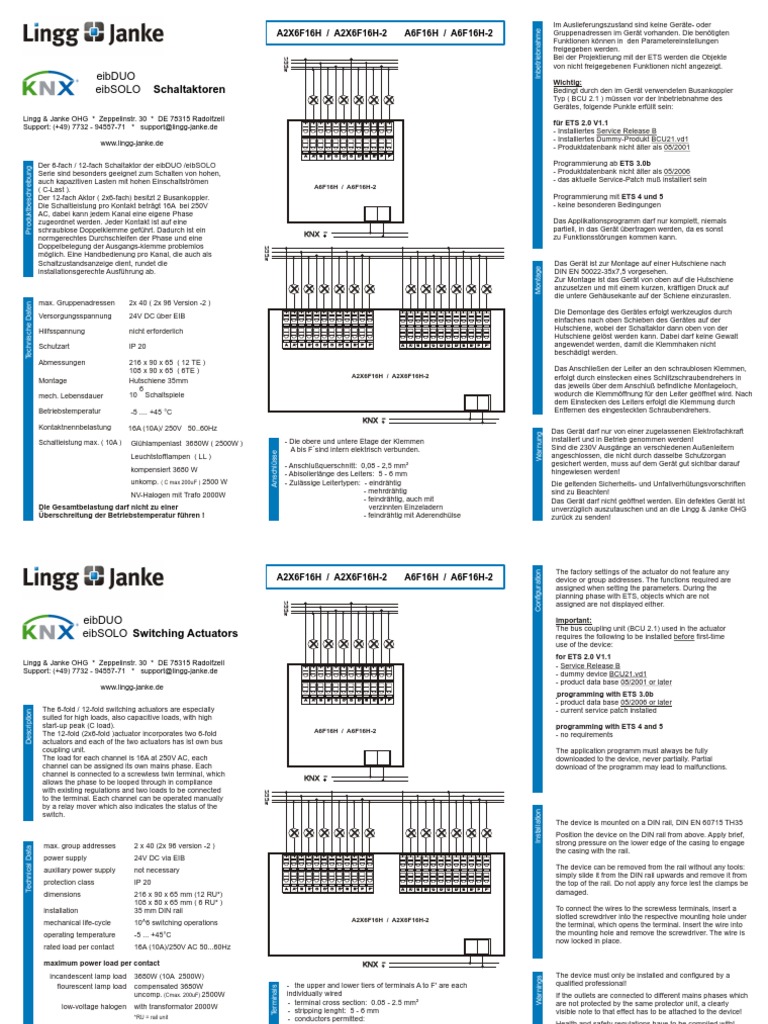 Anleitung Manual A6f16h (-2) A2x6f16h (-2) | PDF