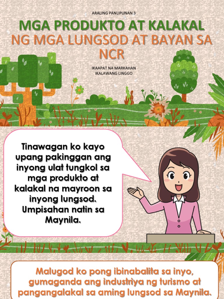 Mga Produkto at Kalakal NG Mga Lungsod at Bayan Sa NCR | PDF
