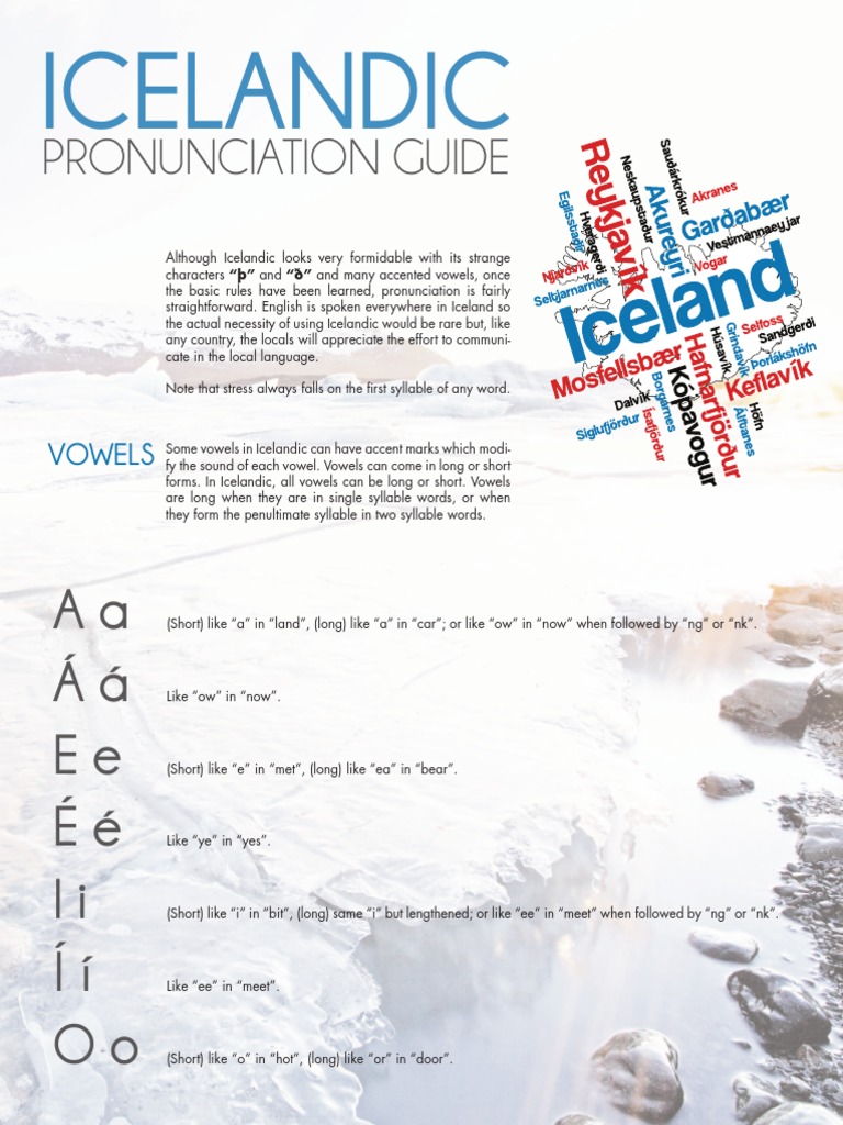 Icelandic Pronunciation Guide | PDF | Stress (Linguistics) | Languages
