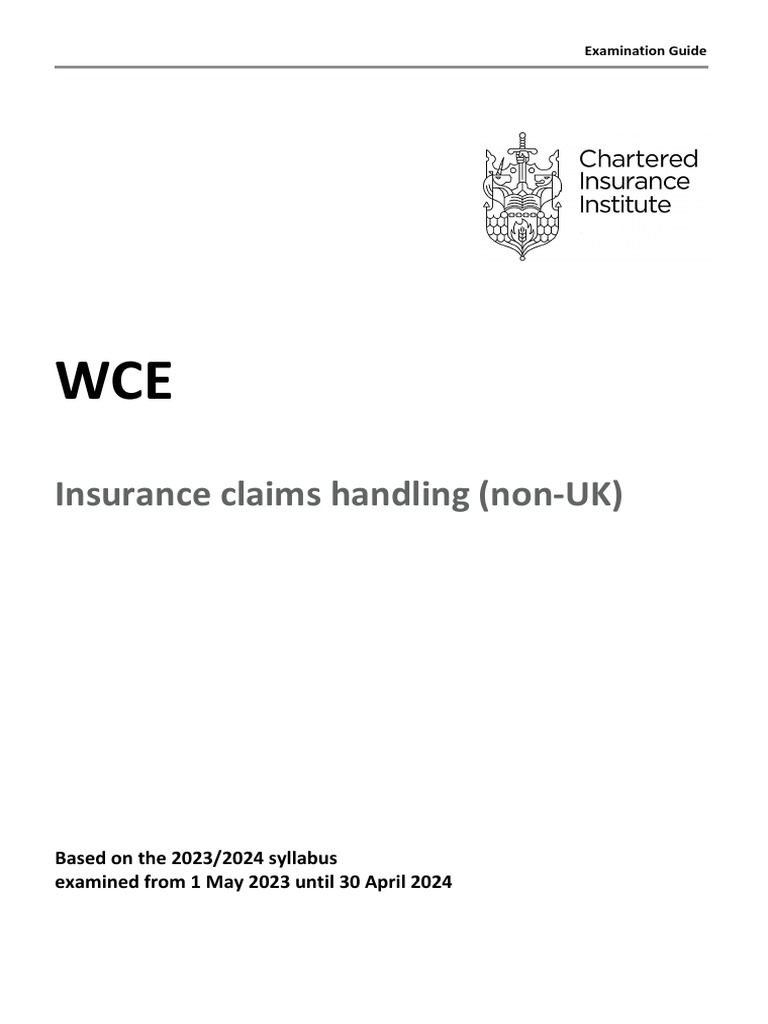 WCE Examination Guide For Exams From 1 May 2023 To 30 April 2024 | PDF