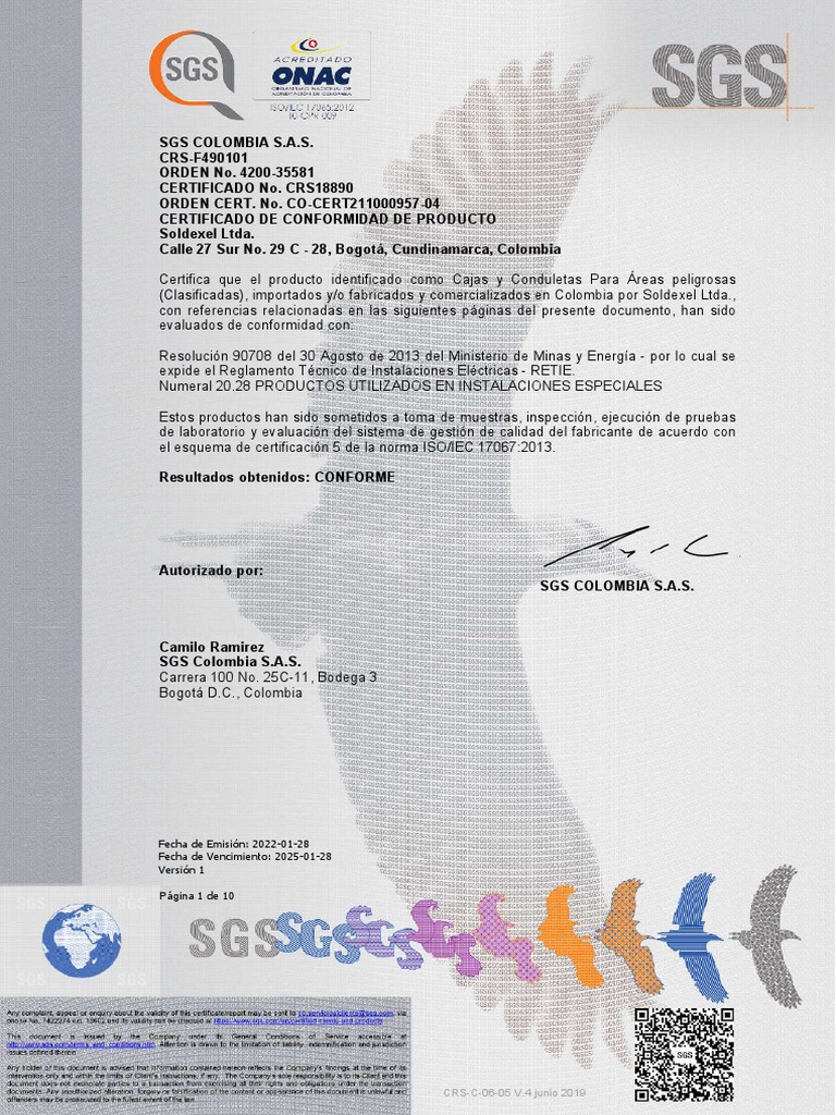 CERTIF. RETIE N7 - Compressed | PDF
