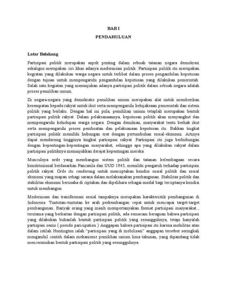 Memahami Partisipasi Politik di Indonesia | PDF