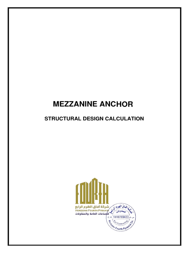 Mezz. Anchor Structural Technical Report Rev.01 | PDF | Solid Mechanics | Continuum Mechanics
