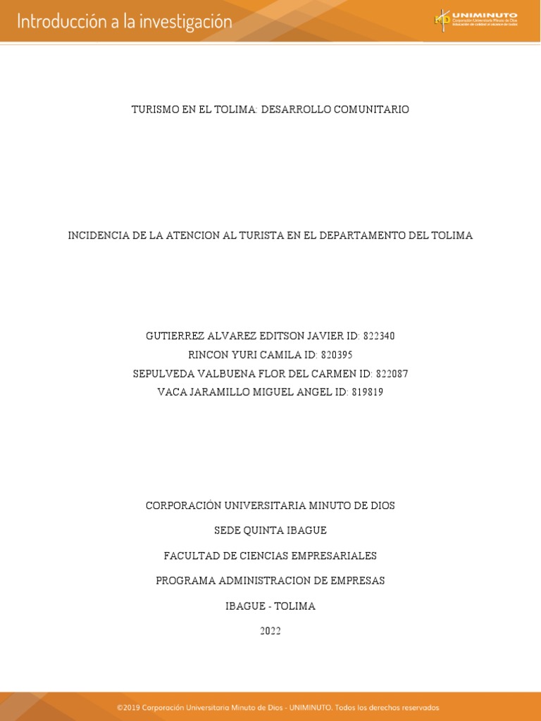 Turismo en El Tolima | PDF | Turismo | Business