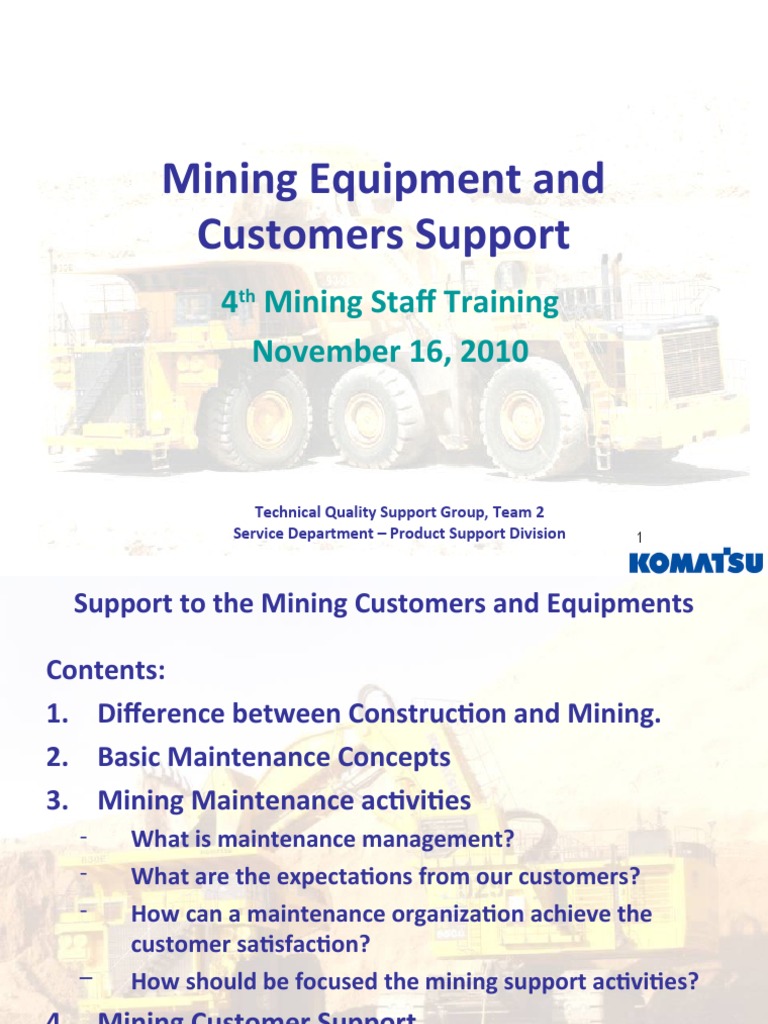 Mining Equipment Maintenance Strategies | PDF | Reliability Engineering ...