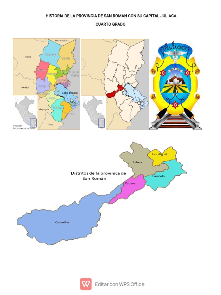 HISTORIA DE LA PROVINCIA DE SAN ROMAN CON SU CAPITAL JULIACA 4to | PDF
