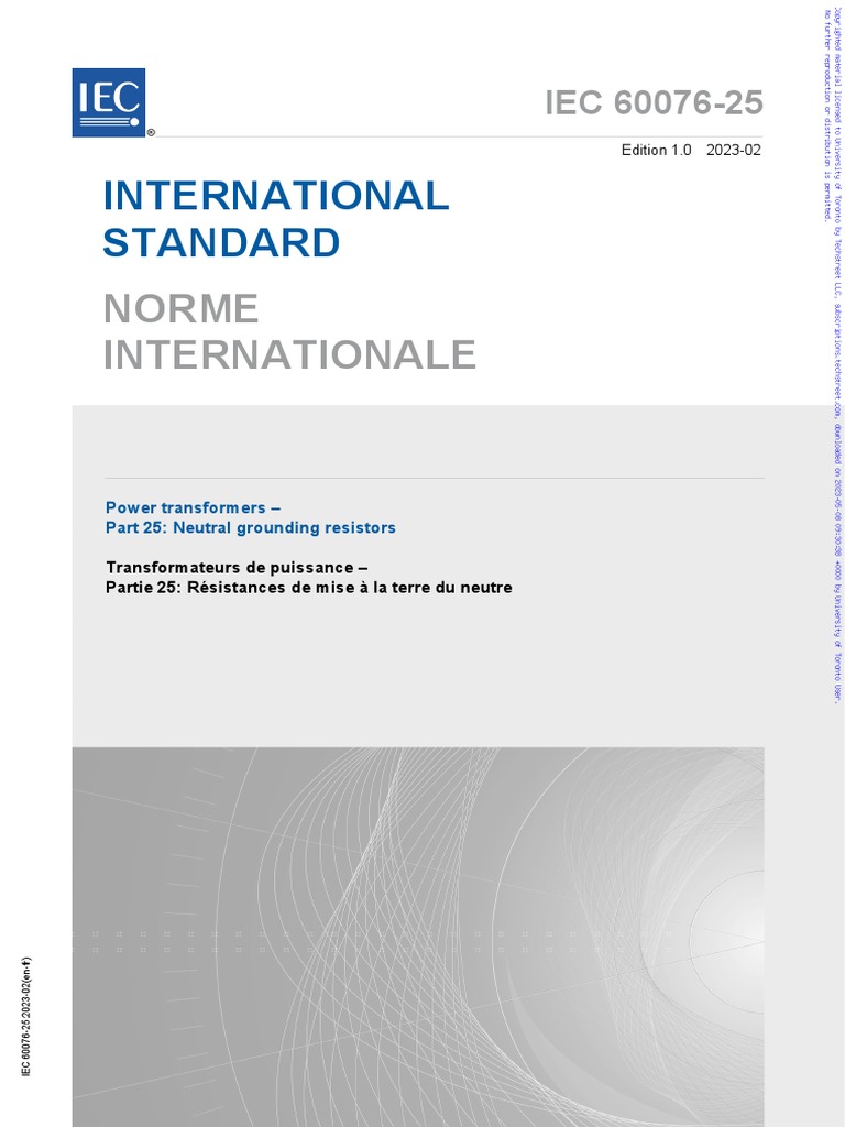 Iec60076 25 2023 | PDF | Electrical Resistance And Conductance ...