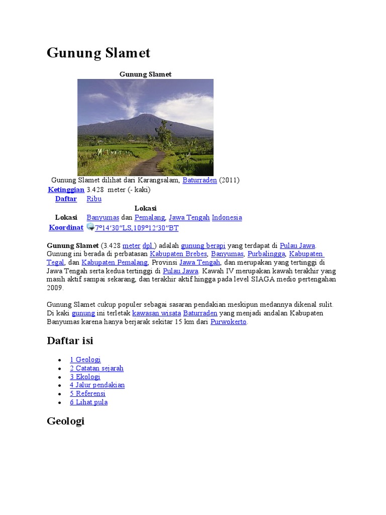 Gunung Slamet | PDF | Ilmu Sosial