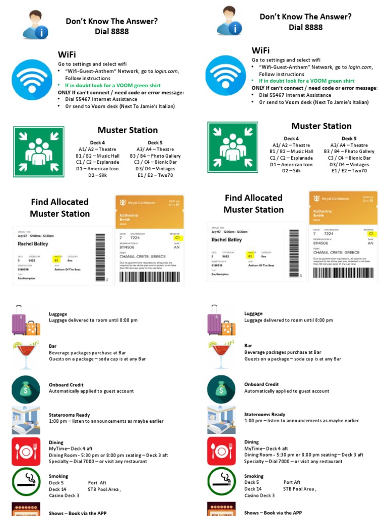 Crew Booklet To Assist Guests | PDF