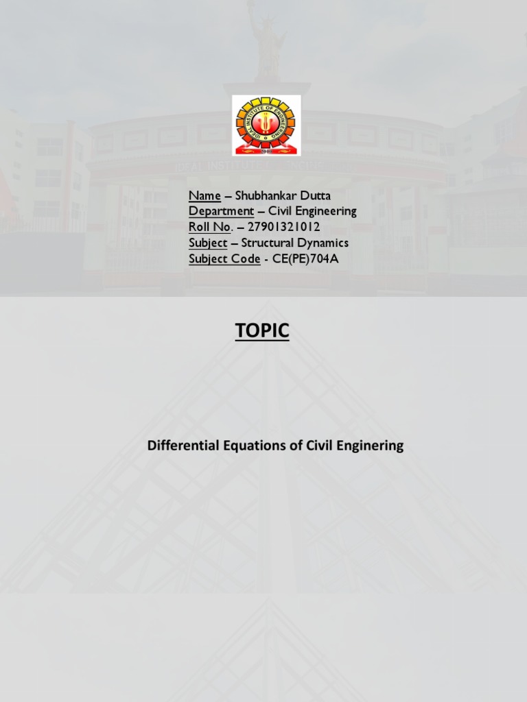 Differential Equation in Civil Engineering | PDF | Bending | Beam ...