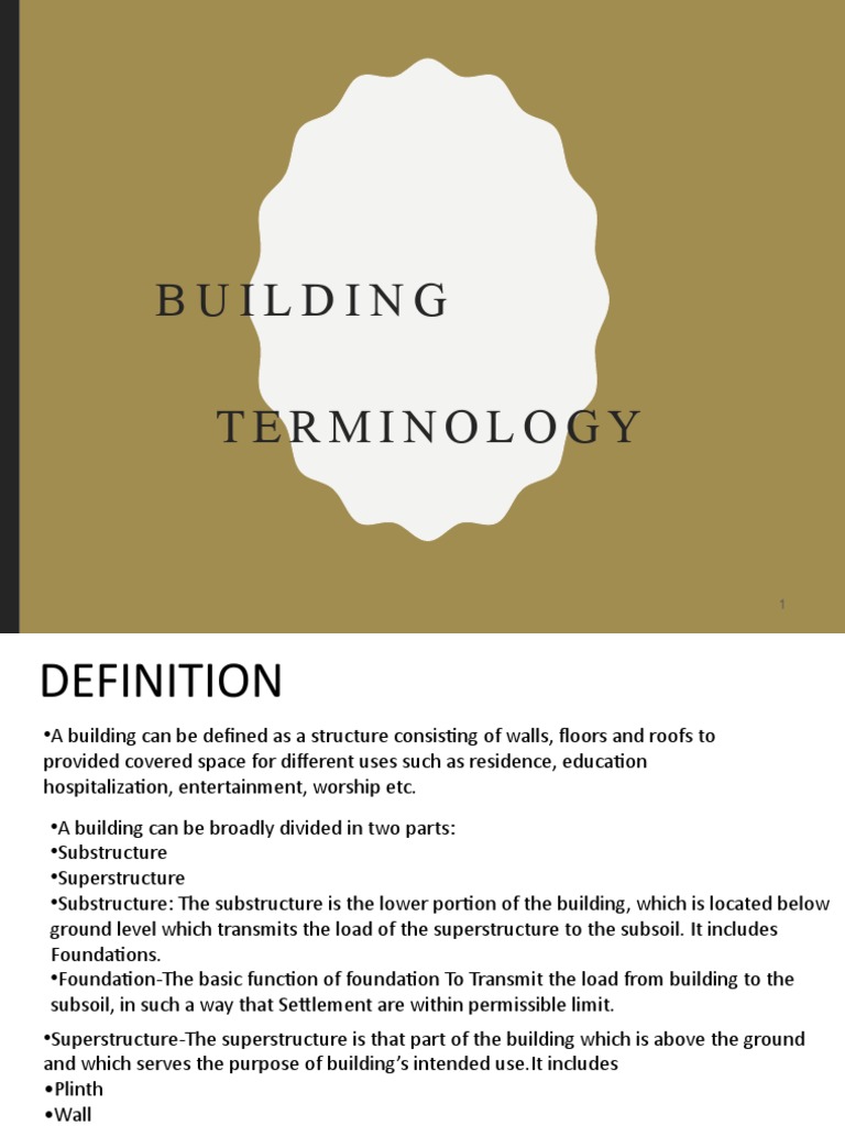 Building Terminology and Definitions | PDF | Column | Architectural Design