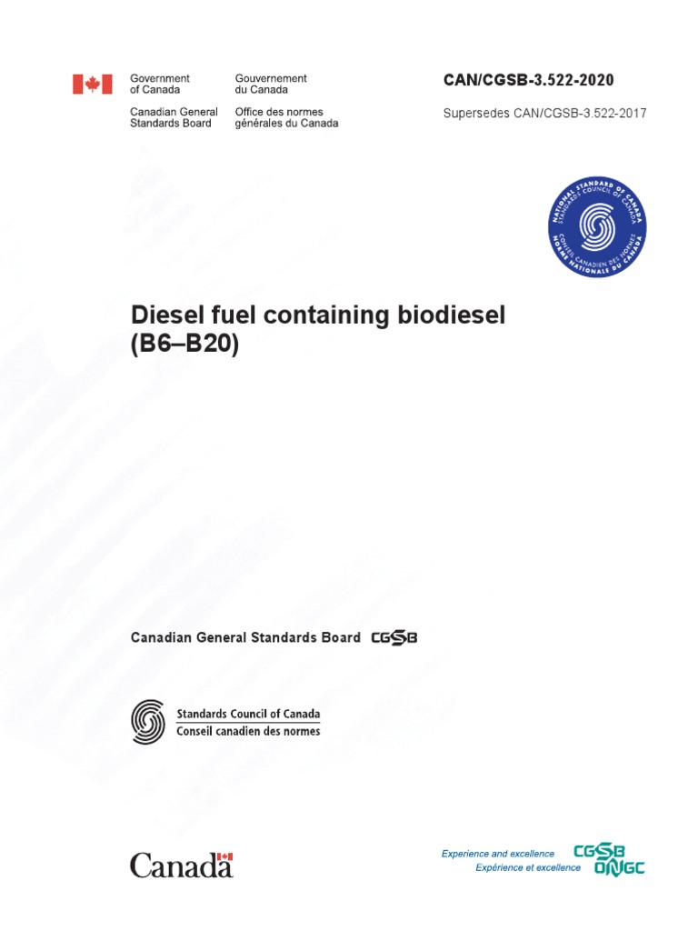 Can CGSB-3.522-2020 - en | PDF | Biodiesel | Diesel Fuel