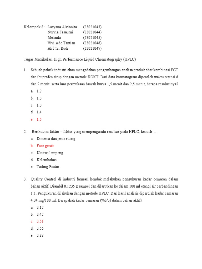 Kelompok 8 - HPLC | PDF | Sains & Matematika | Teknologi & Rekayasa