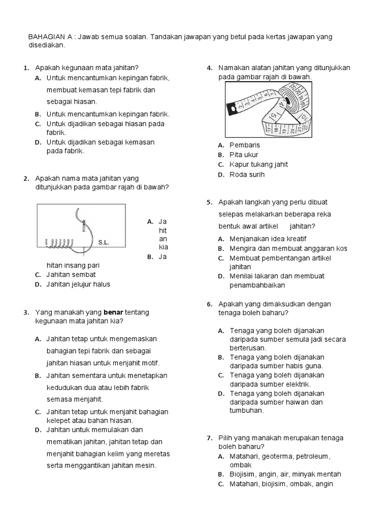 Ujian Uasa RBT Tahun 5 2022 | PDF