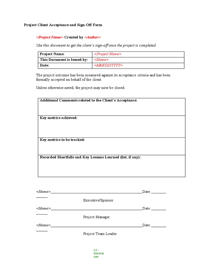 Template - User Acceptance and Sign-Off | PDF