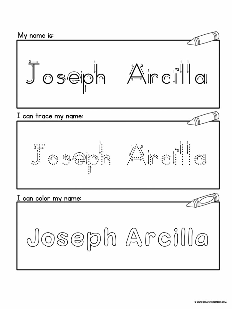 Name - Tracing - Practice 783C 5E96 4716 | PDF