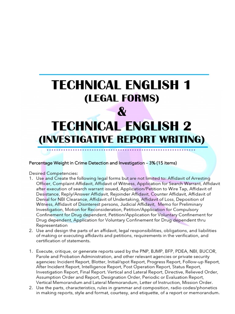 CDI Technical English 1 and 2 | PDF | Affidavit | Notary Public