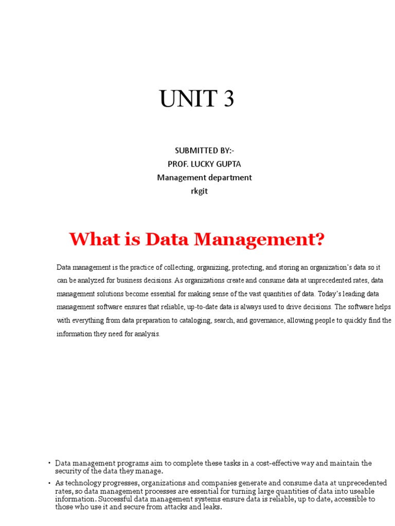 Unit 3 Notes | PDF | Databases | Relational Database