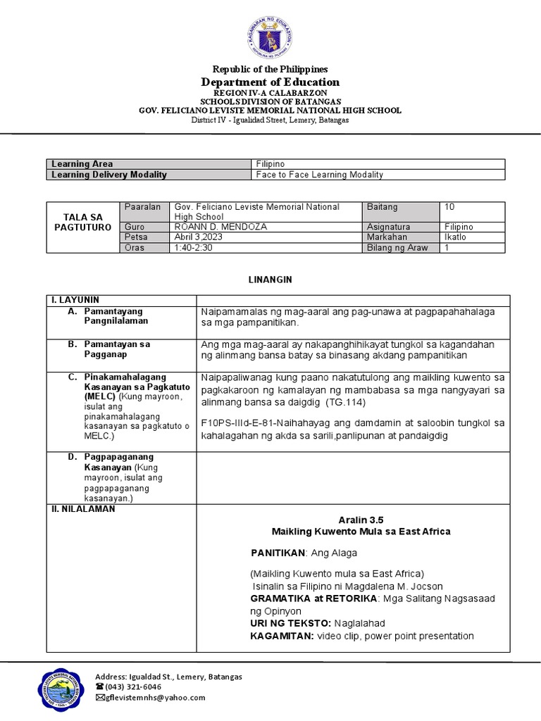 Ang Alaga Observation Plan Roan Final | PDF