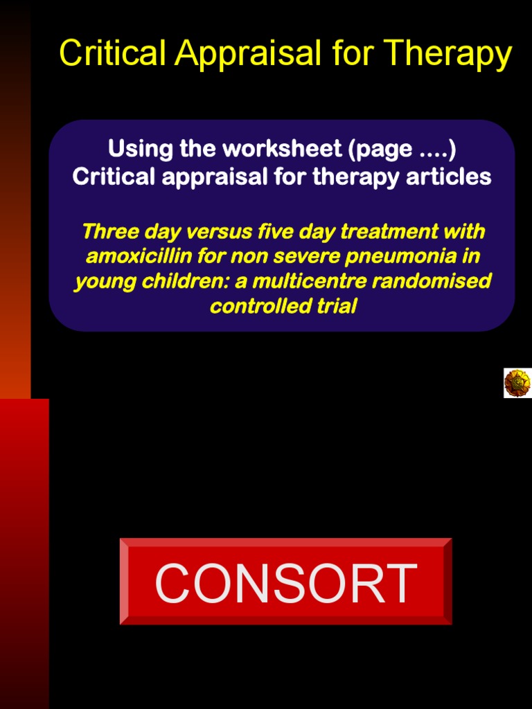 RCT CONSORT-Critical Appraisal | PDF | Randomized Controlled Trial | Health Care