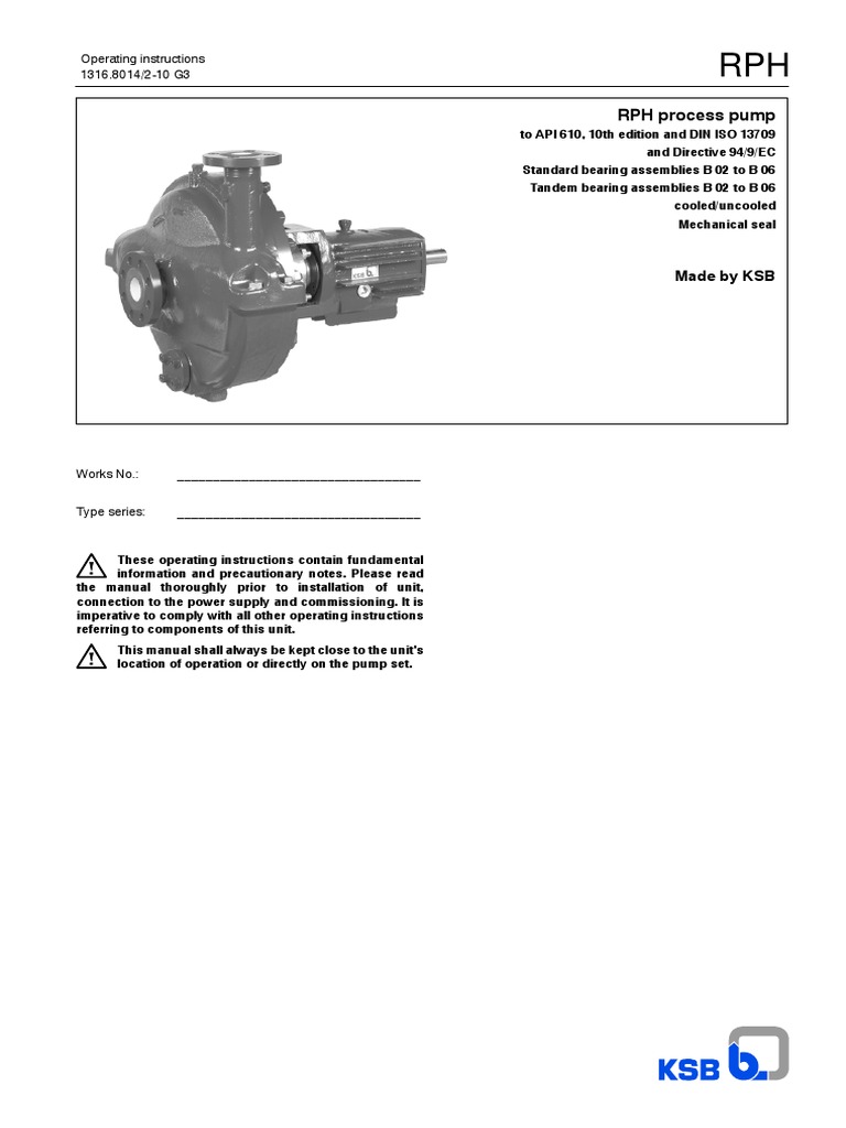 RPH Series | PDF | Pump | Bearing (Mechanical)
