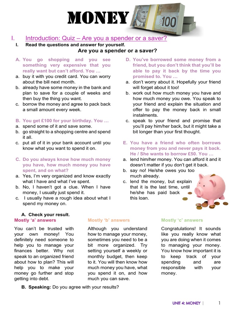 Unit 2 - Money | PDF | Cost Of Living | Money