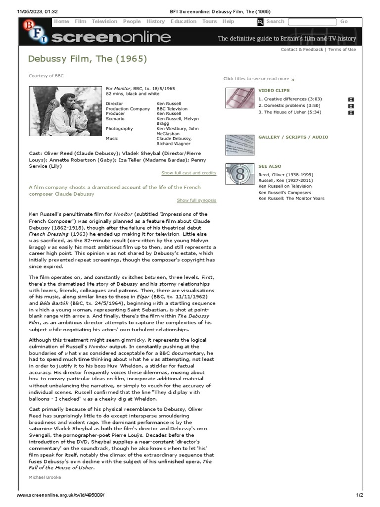 BFI Screenonline - Debussy Film, The (1965) | PDF