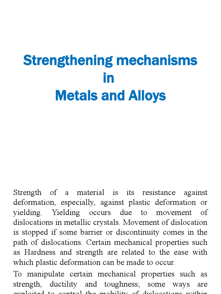 Strengthening Mechanisms | PDF | Dislocation | Crystallite