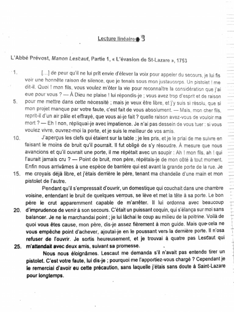 Manon Lescaut Texte 3 | PDF