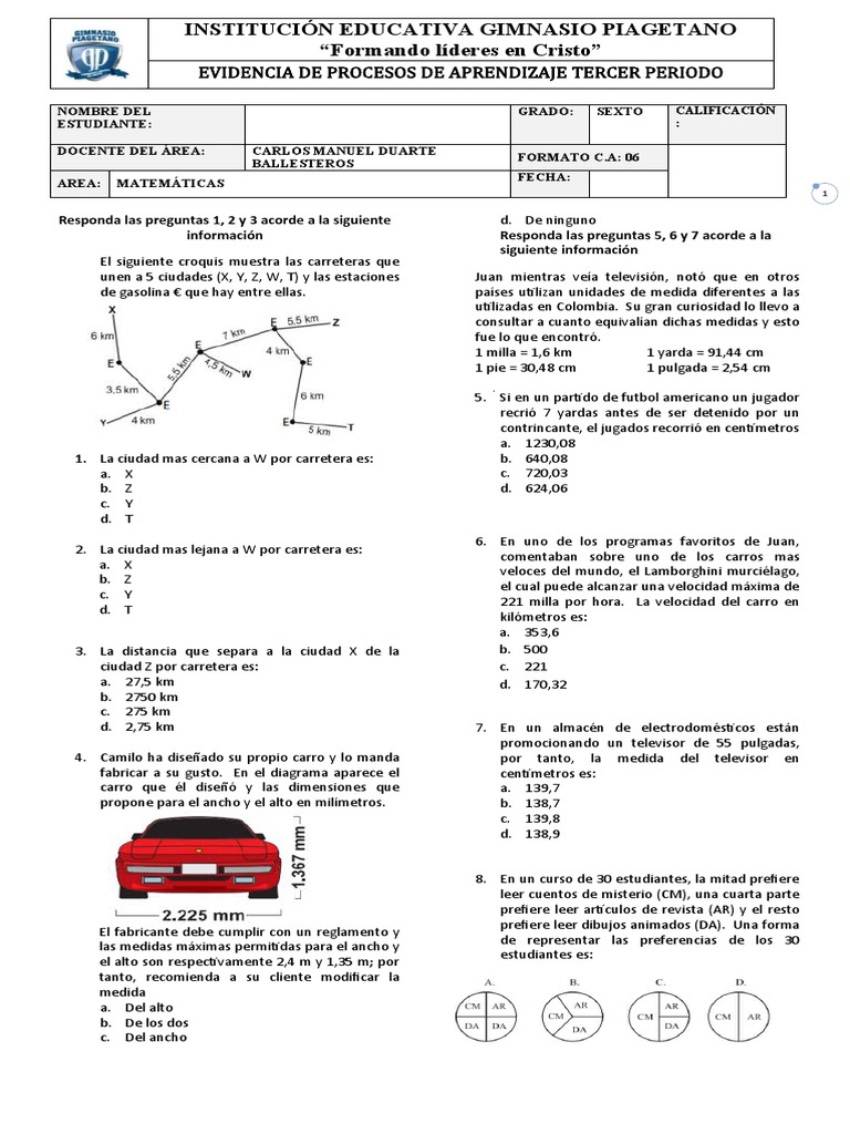 Mat6 Evidencia de Aprendizaje Final de Periodo 3 | PDF Mat6 Evidencia de Aprendizaje Final de Periodo 3 | PDF