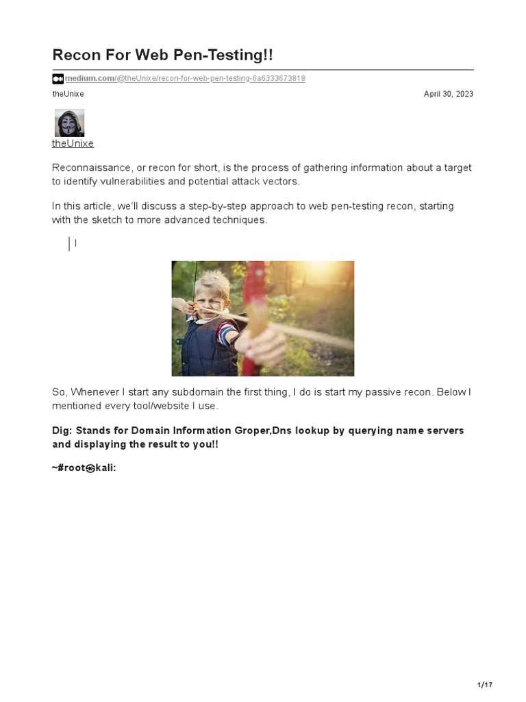 Recon For Web Pen-Testing | PDF | Domain Name System | World Wide Web