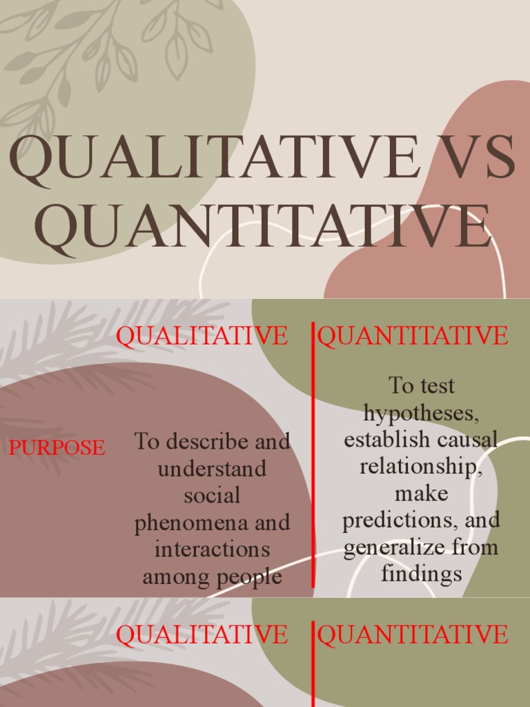 Qualitative Vs Quantitative | PDF