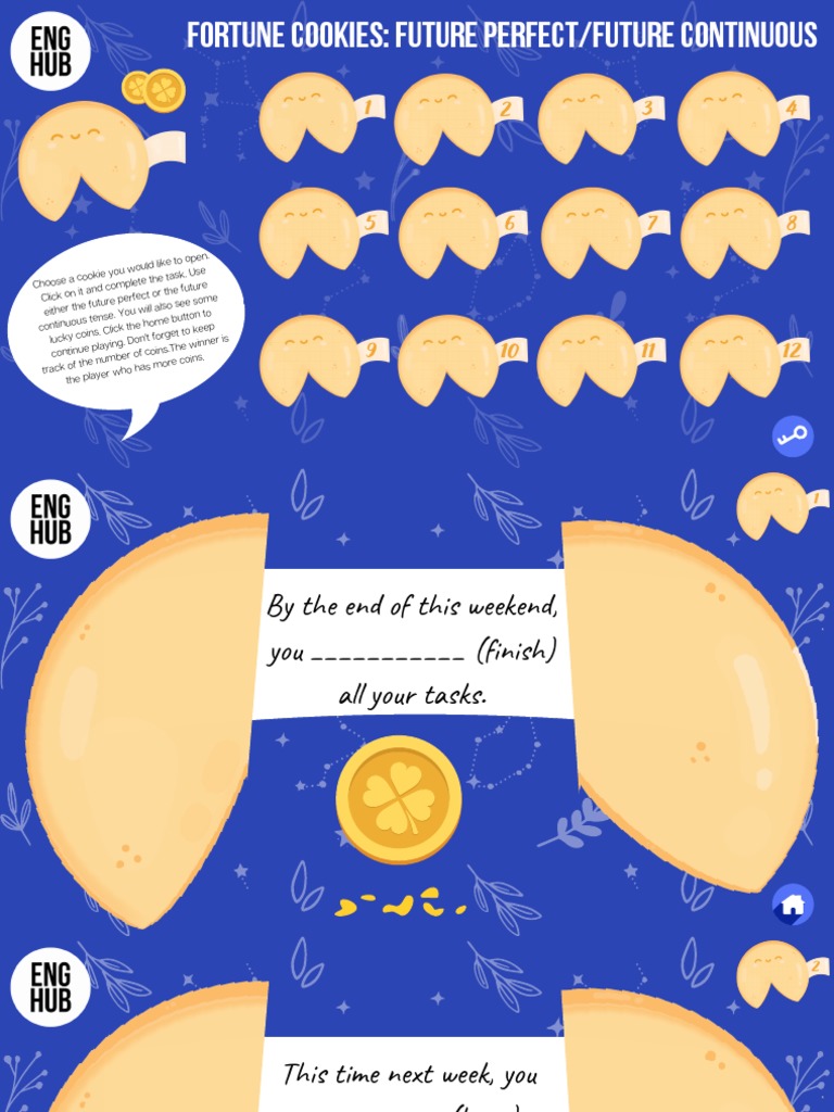 Future Tense Fortune Cookie Game | PDF | Meal | Eating Behaviors Of Humans