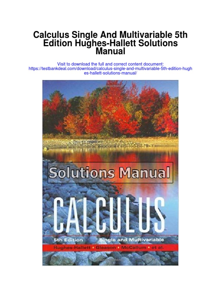Calculus Single and Multivariable 5th Edition Hughes Hallett Solutions ... Calculus Single and Multivariable 5th Edition Hughes Hallett Solutions ...
