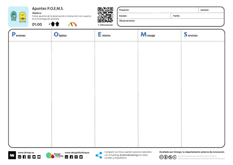 Plantilla Apuntes Poems Design Thinking en Espanol | PDF