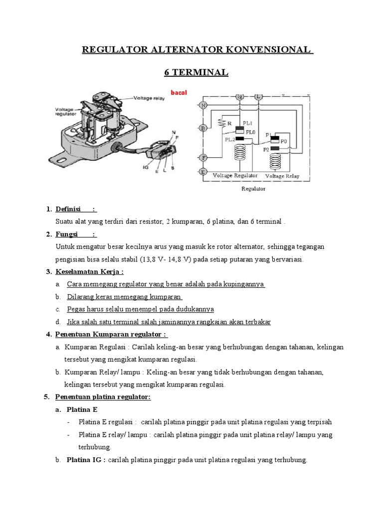 Regulator Alternator Konvensional 6 Terminal | PDF