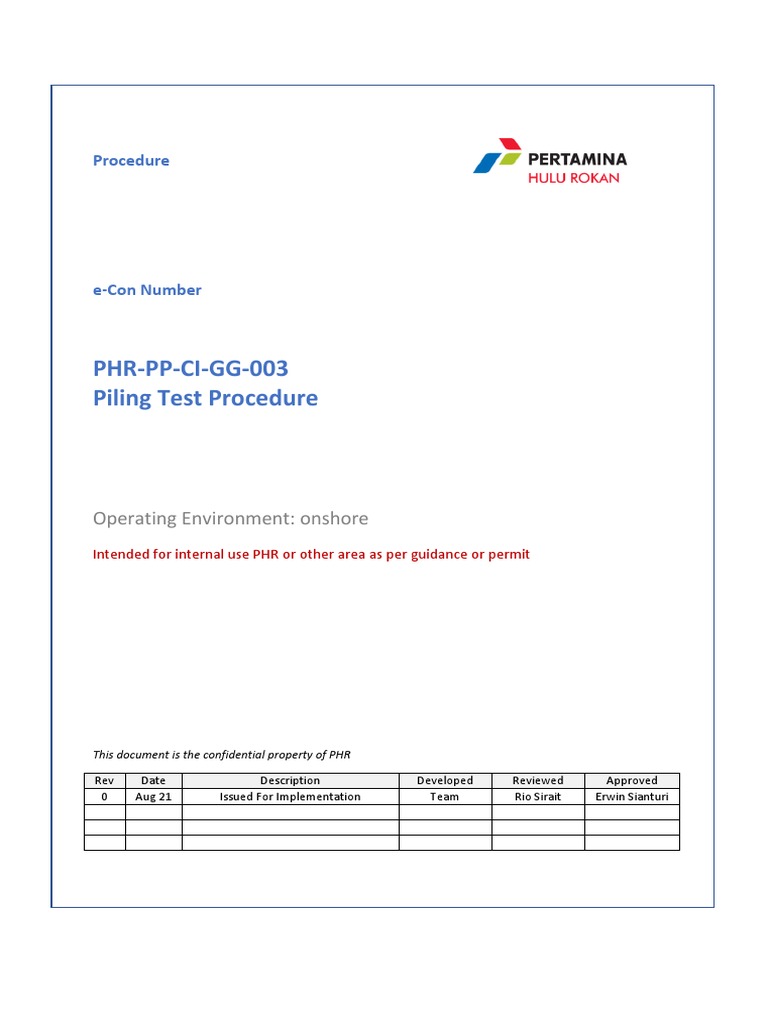 Piling Test Procedure Overview | PDF | Home & Garden | Computers