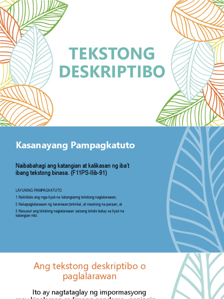 Tekstong Deskriptibo | PDF