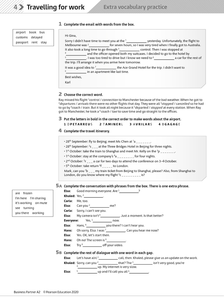 A2 Extra Vocab Unit 4 Pdf