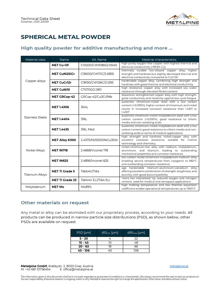 Datasheet Overview v0201 220329 | PDF | Alloy | Electrical Resistivity ...