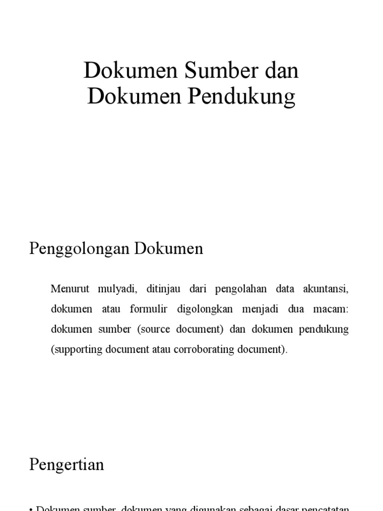 Pengenalan Dokumen Sumber Dan Dokumen Pendukung | PDF