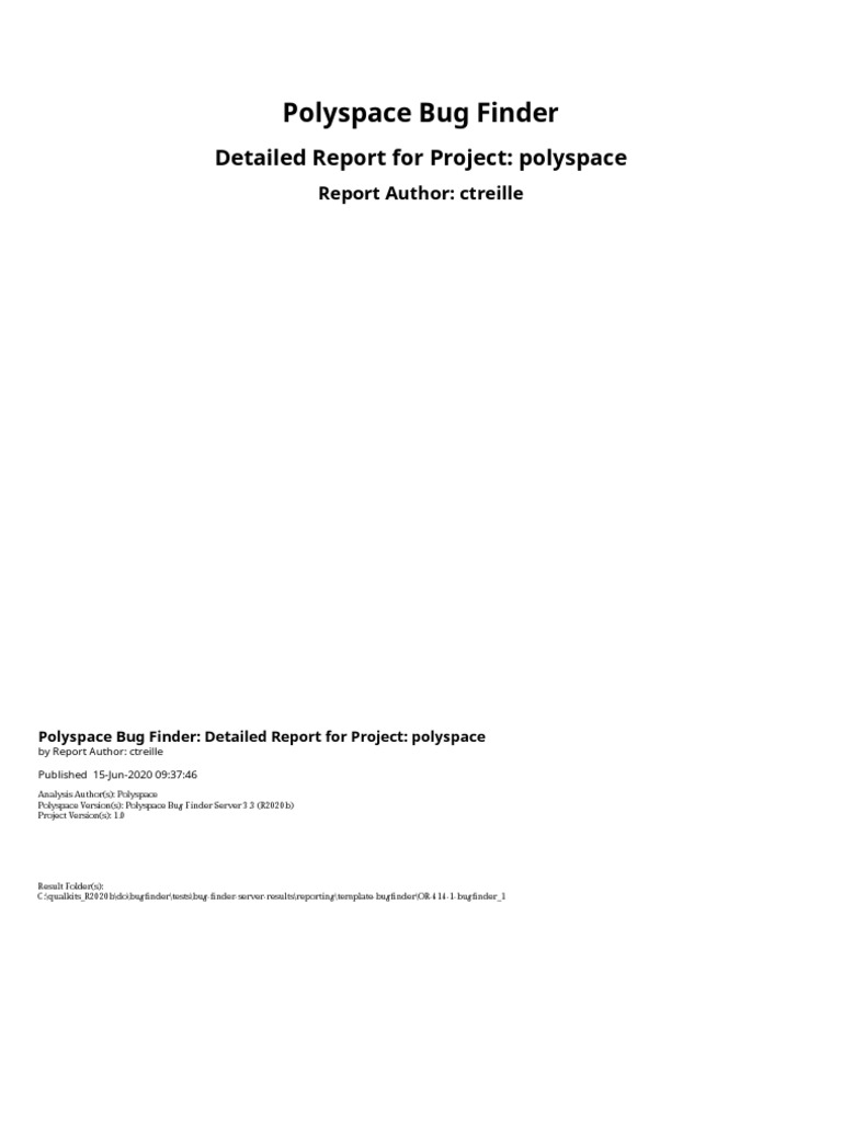 Polyspace BugFinder | Download Free PDF | Finder (Software) | Variable (Computer Science)