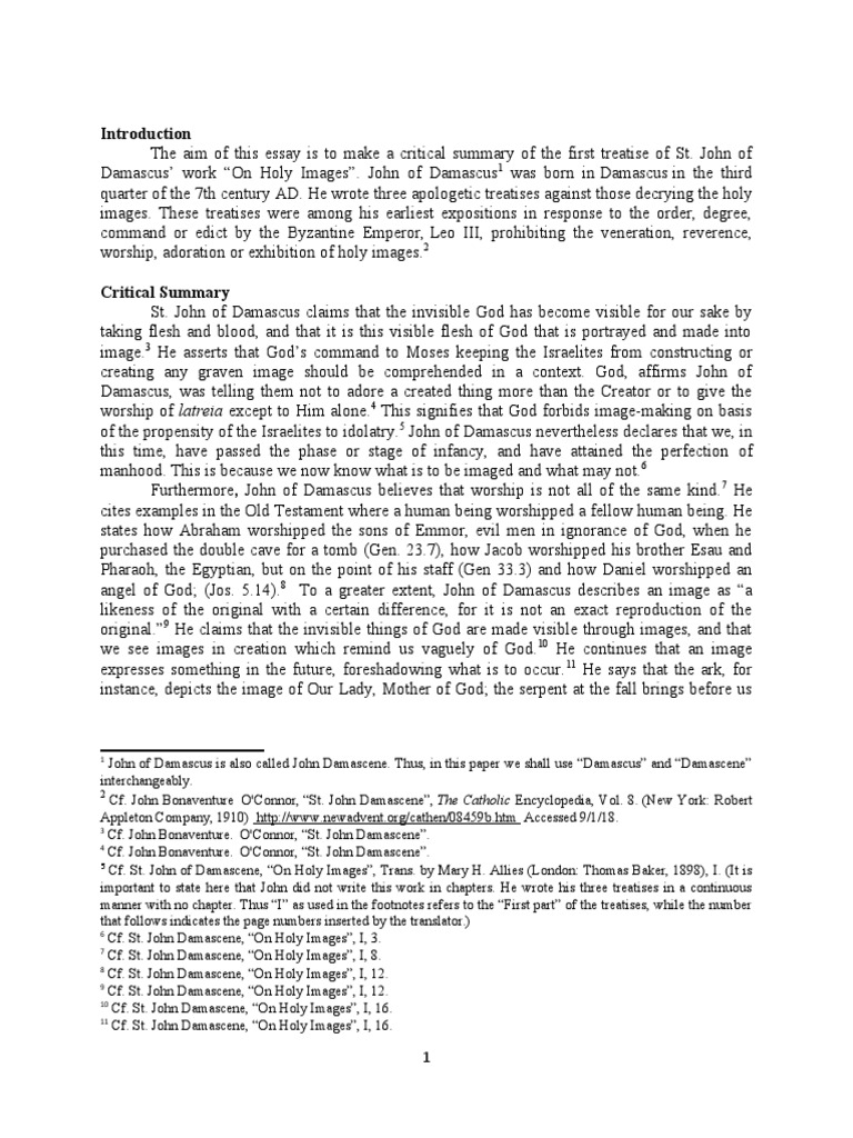 John of Damascus On Holy Images | PDF