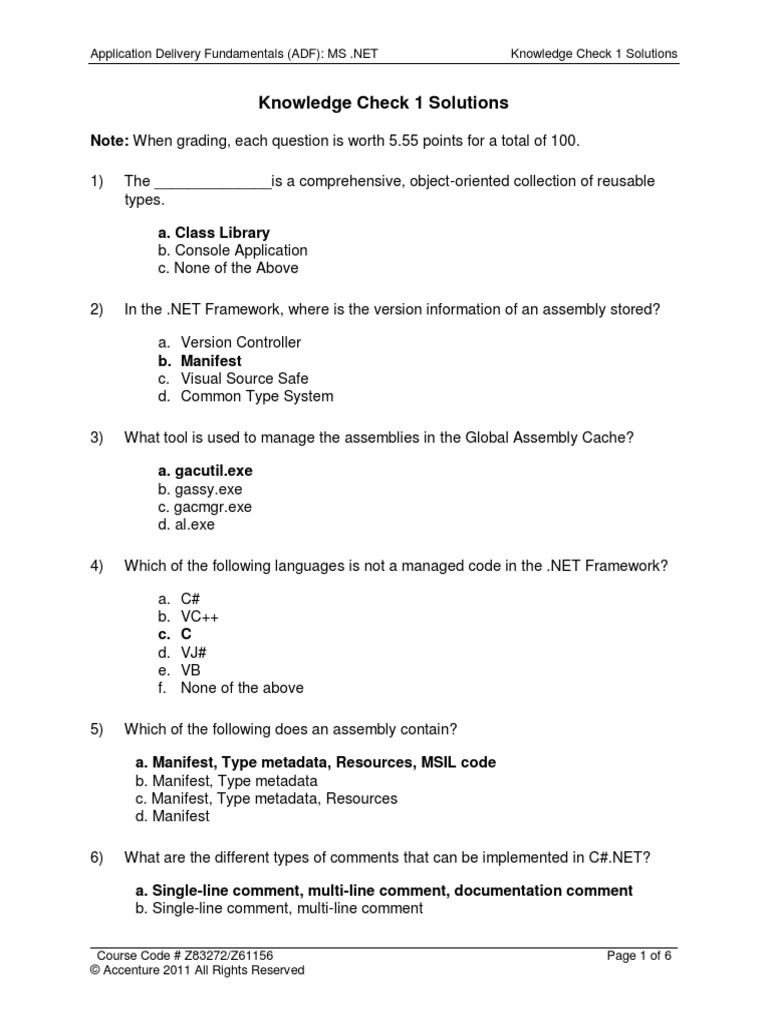 Knowledge Check 1 | PDF | C Sharp (Programming Language) | Computer Program