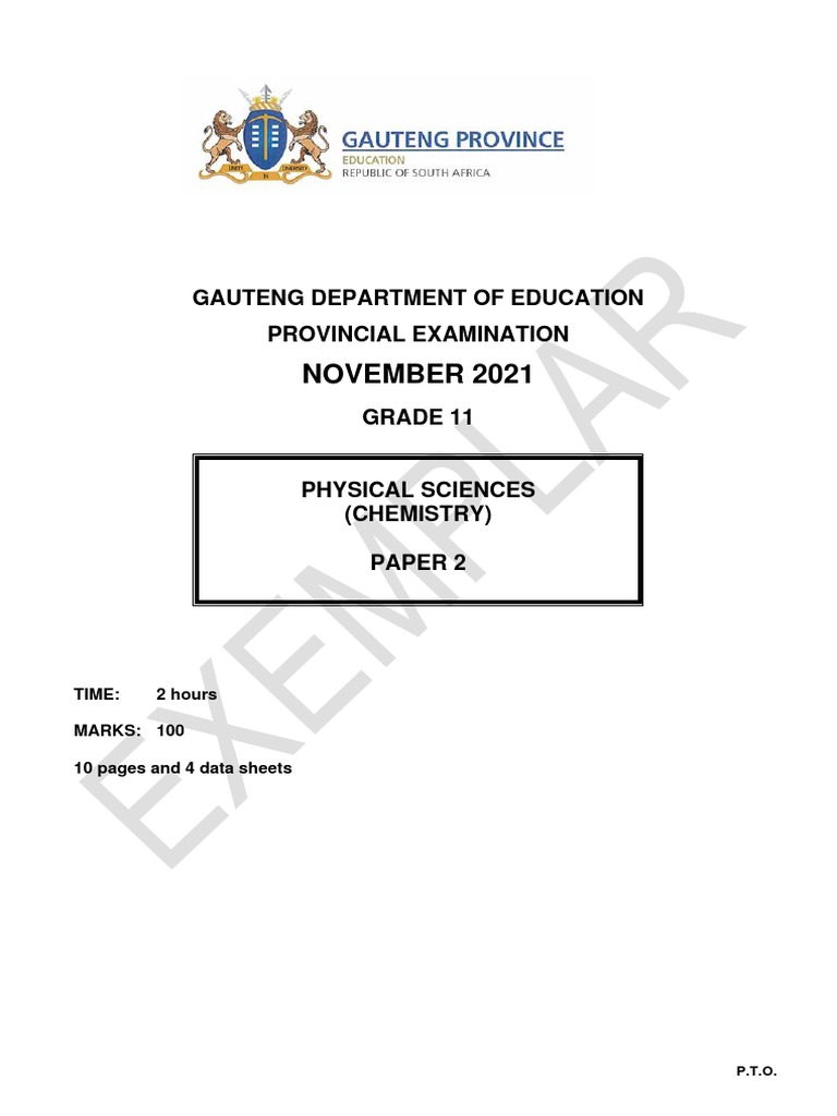Gr11 Physical Sciences P2 (English) NOV Question Paper | PDF