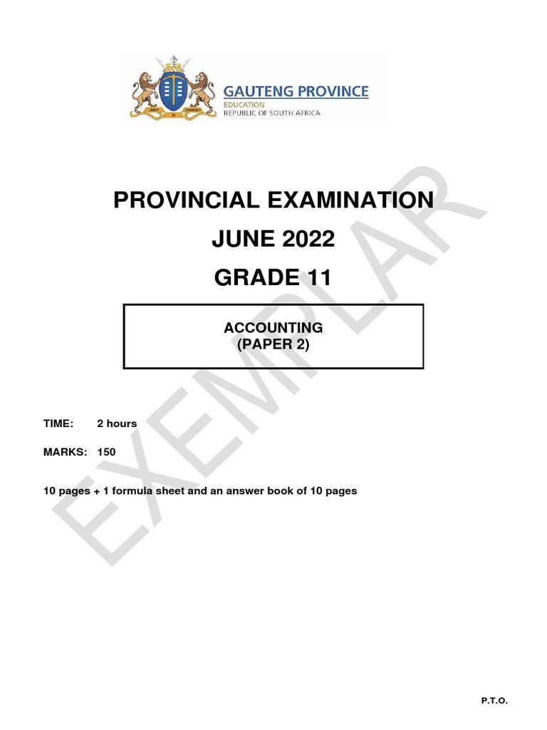 Gr11 ACC P2 (ENG) June 2022 Question Paper | PDF | Depreciation | Book ...