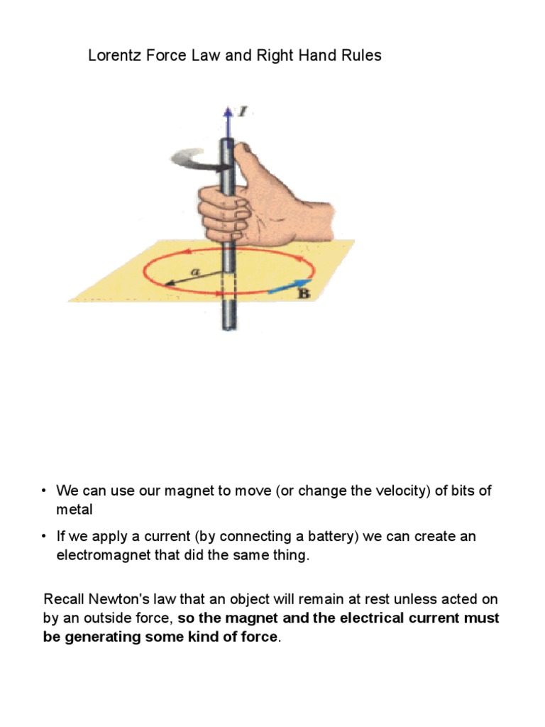 Jan 16 Right Hand Rules and Forces On Current Carrying Wire | PDF ...