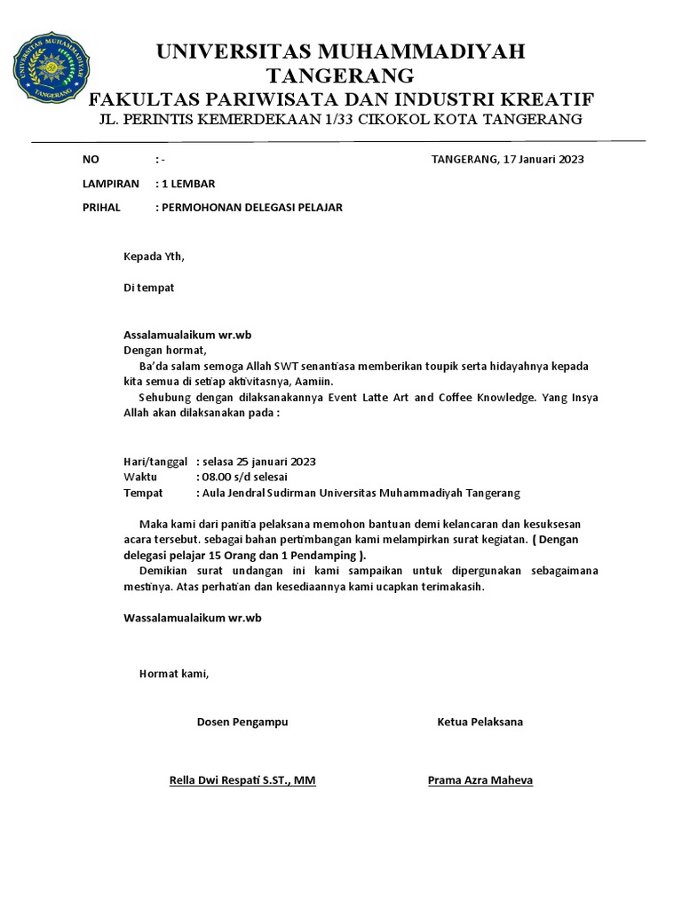 Surat peNGANTAR PROPOSAL1 | PDF